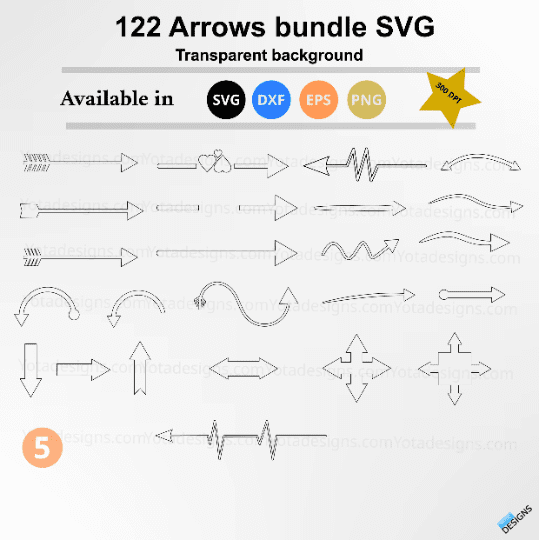 Get Creative with Our 122 SVG Arrows Bundle - Arrows Signs