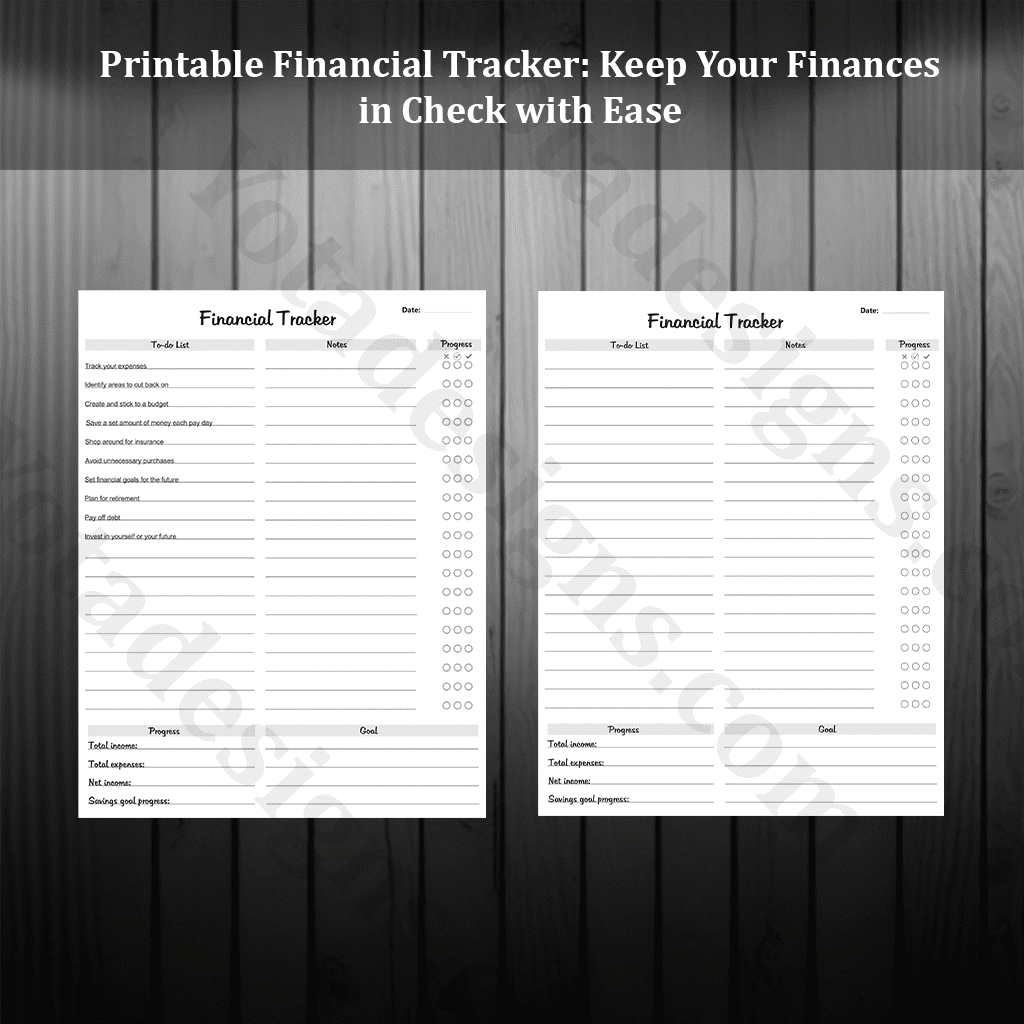 Printable Financial Tracker: Keep Your Finances in Check