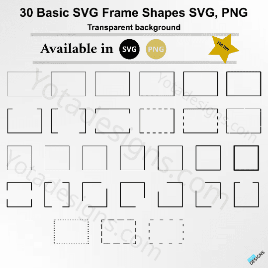 SVG Frame Bundle - Rectangle Frames - SVG, PNG